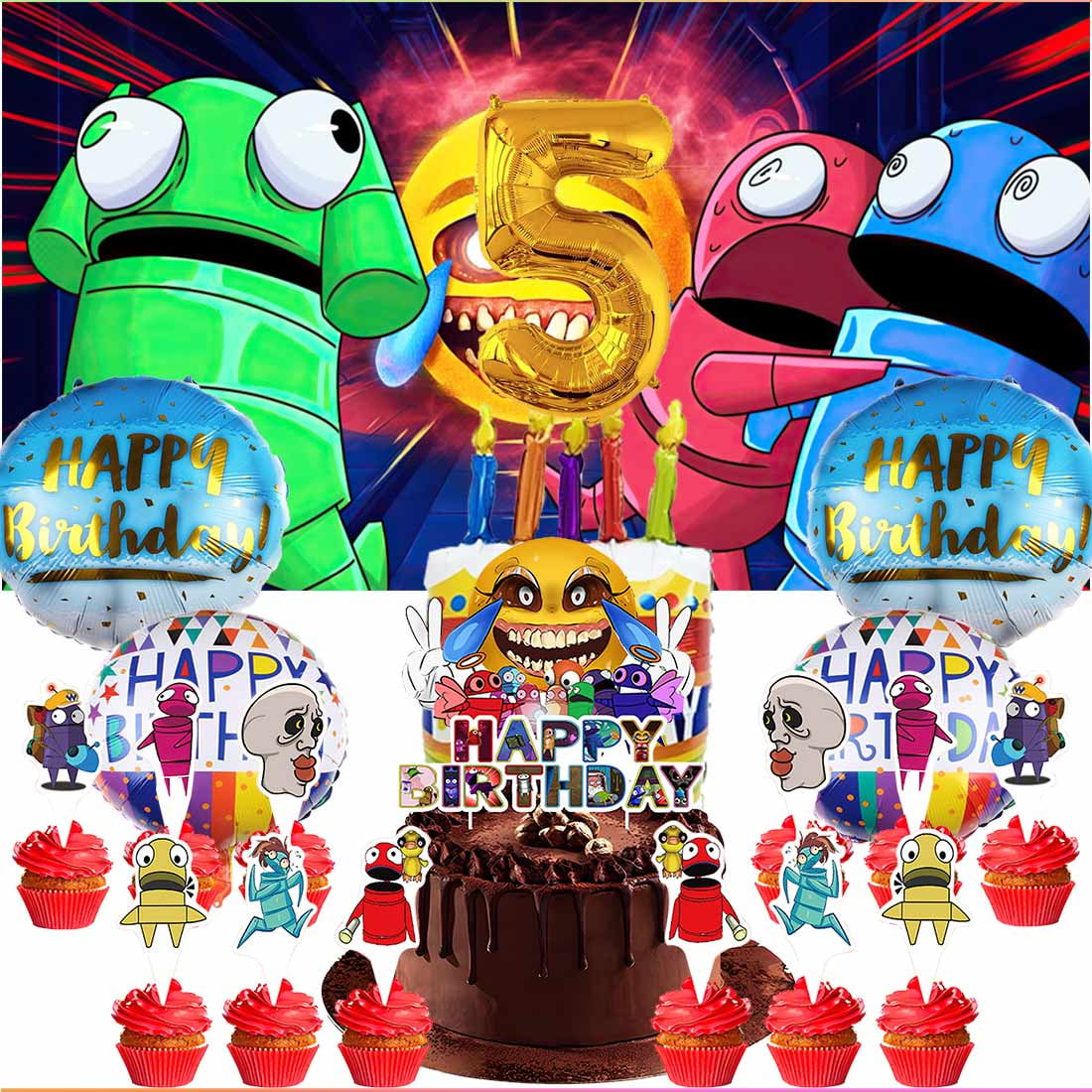 repo Party Supplies Decor 5th Kit Balloons Birthday Cake Topper Banner ...