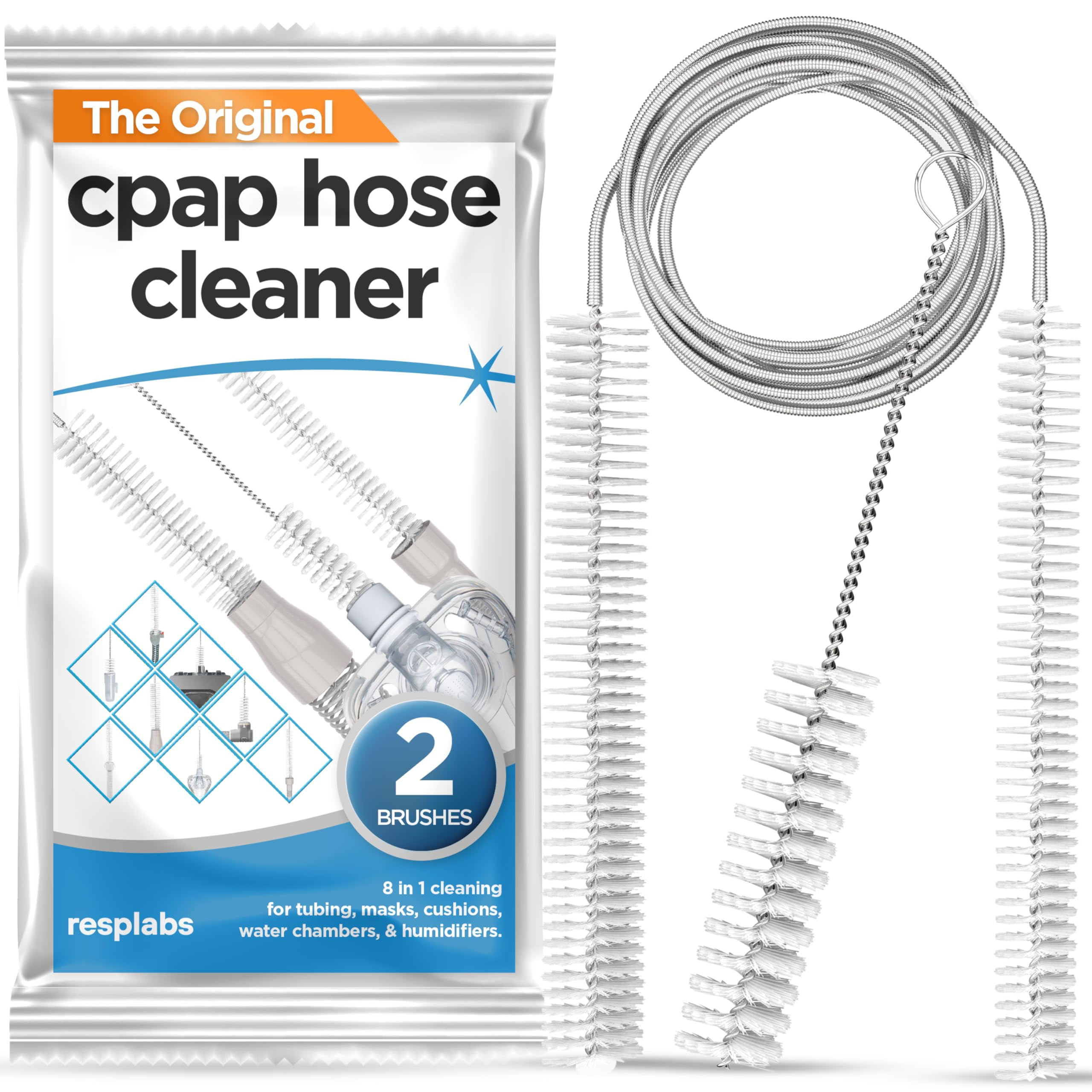 resplabs CPAP Hose Cleaning Brush 8 in 1 CPAP Cleaner for 22mm, 15mm ...