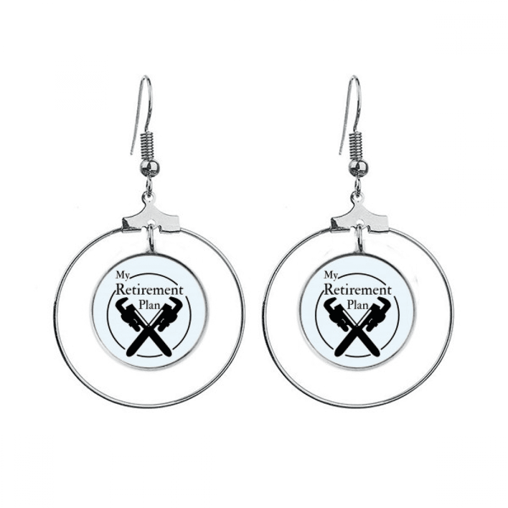 retirement plan wrench equipment earrings dangle hoop jewelry drop ...