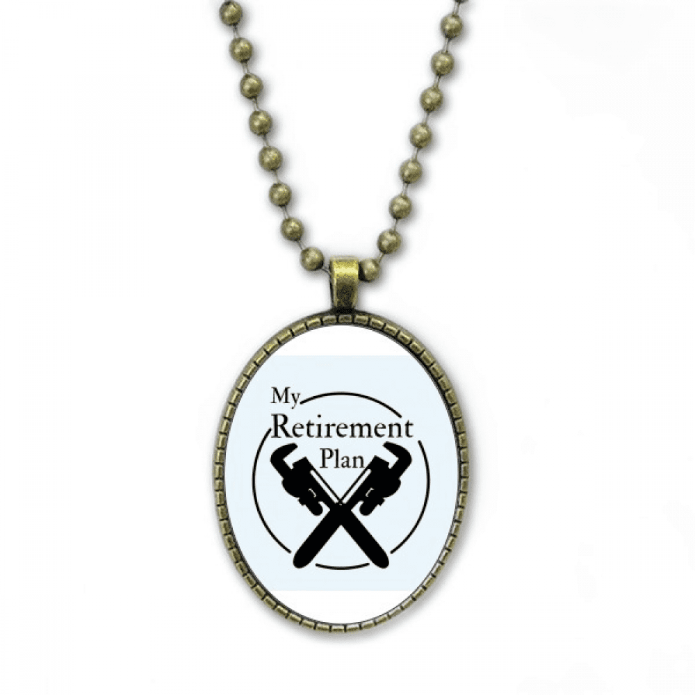 retirement plan wrench equipment necklace vintage chain bead pendant ...