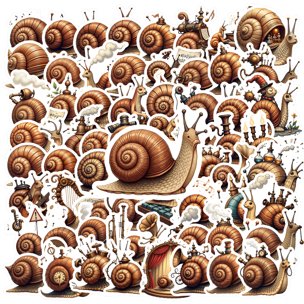 retro Snail Stickers, Waterproof Snail Sticker for Water Bottle Laptop ...