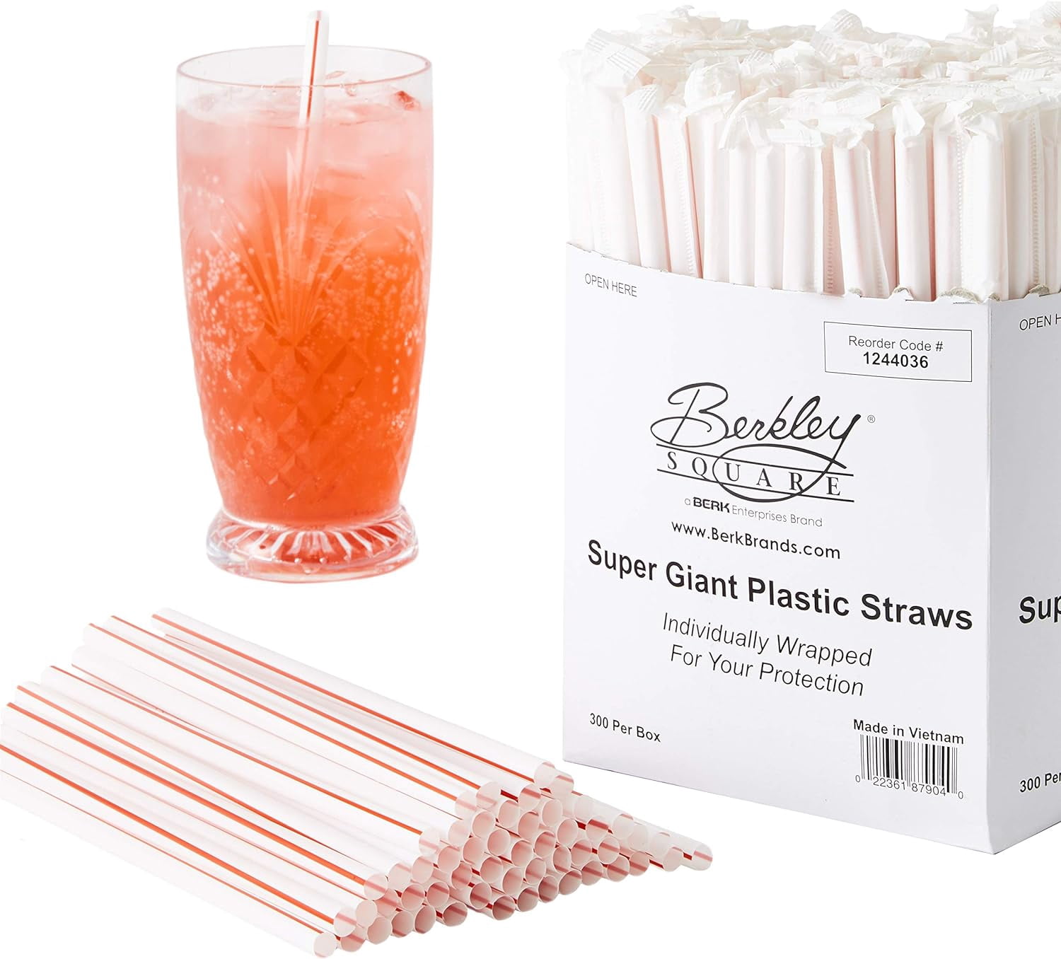 retro, extra sturdy sanitary plastic straws 300pk. bpa-free ...