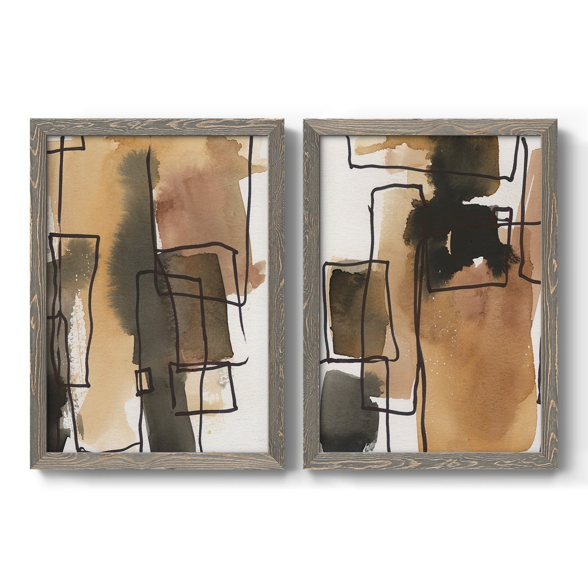 Retro Vibe III - Premium Framed Canvas 2 Piece Set - Ready to Hang ...