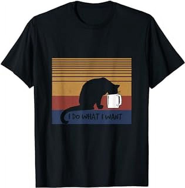 retro vintage i do what i want funny black cat T-Shirt - Walmart.com