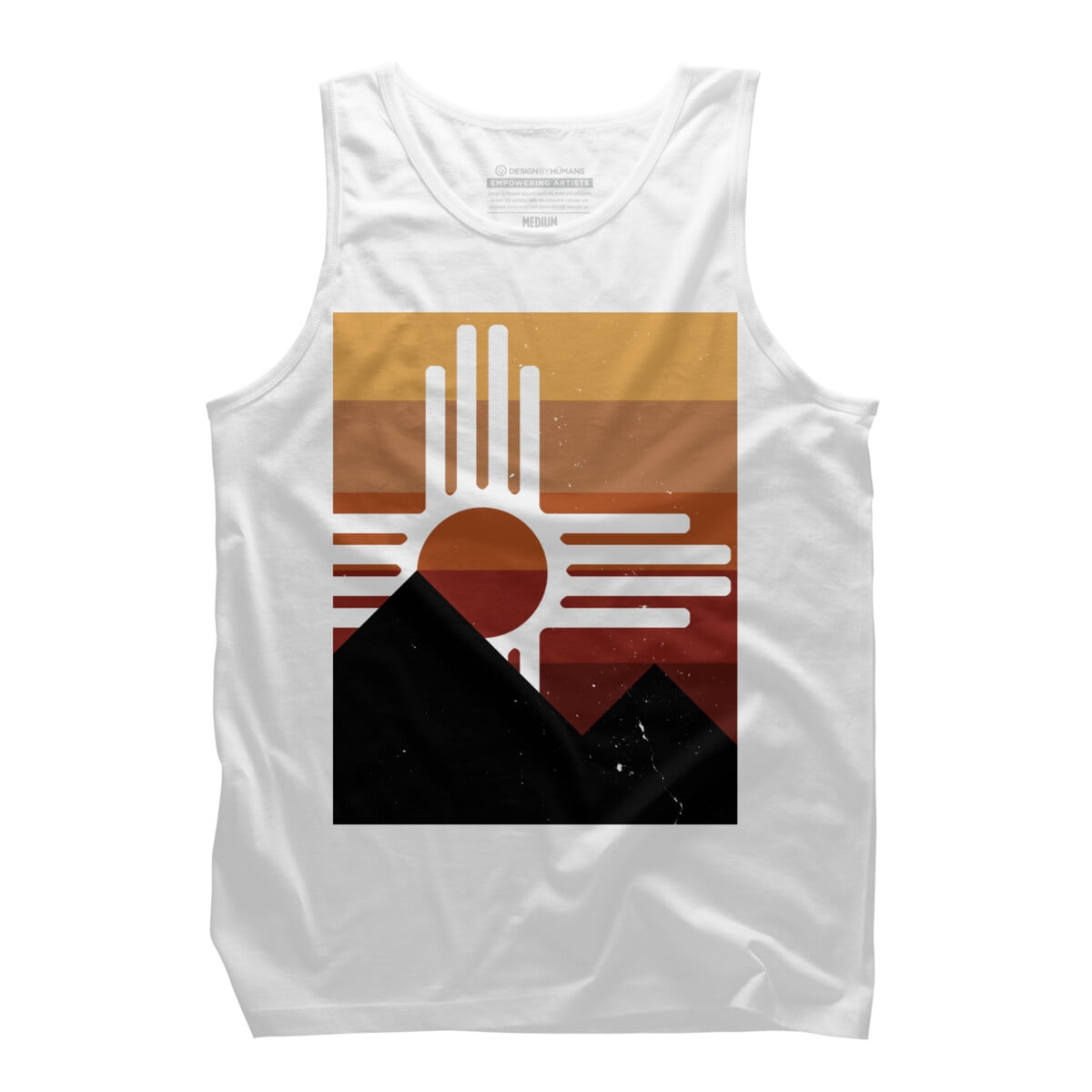 retro zia sunset mountain abstract Mens White Graphic Tank Top - Design ...