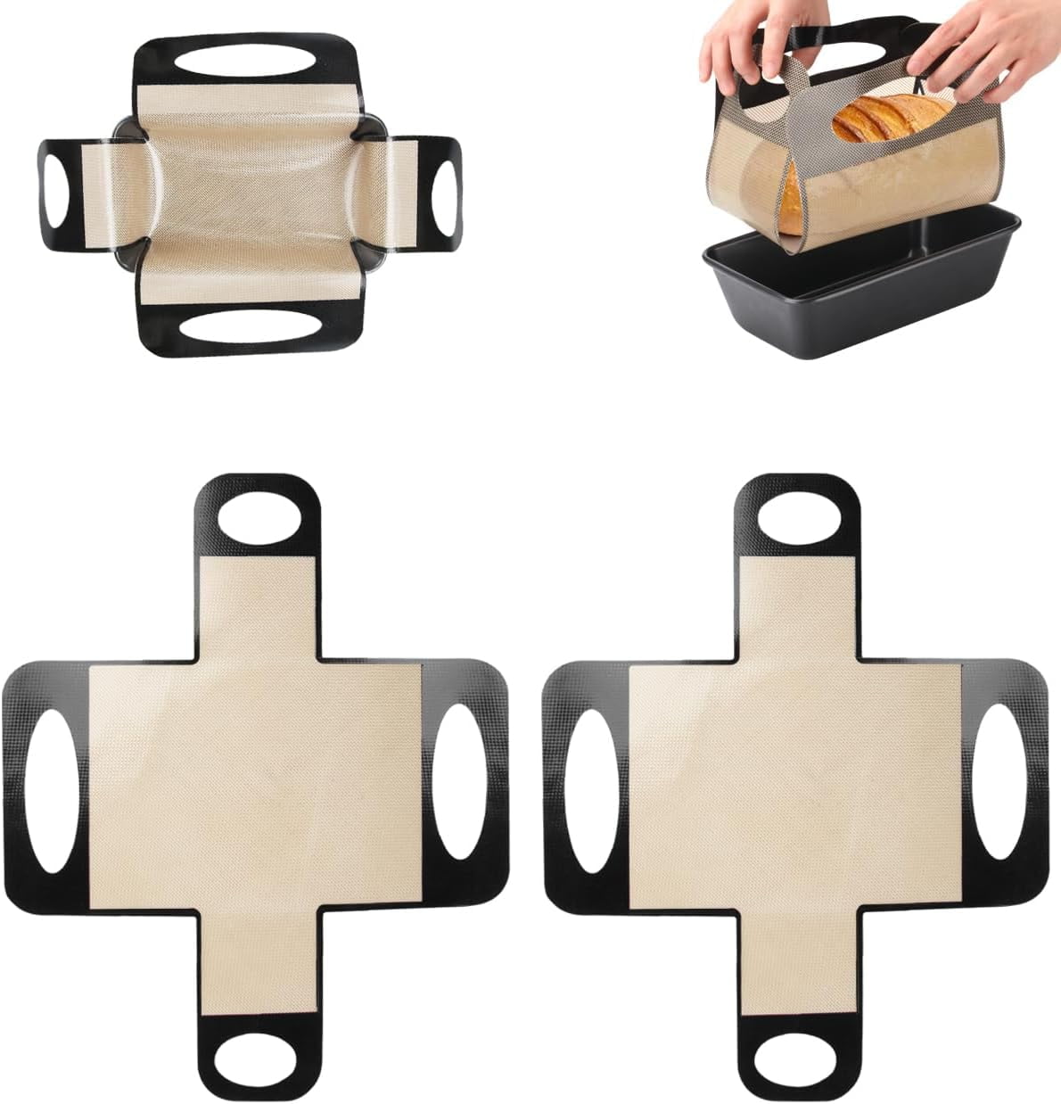 Reusable Silicone Bread Loaf Pan Liner, Food-Grade Silicone Bread Sling ...