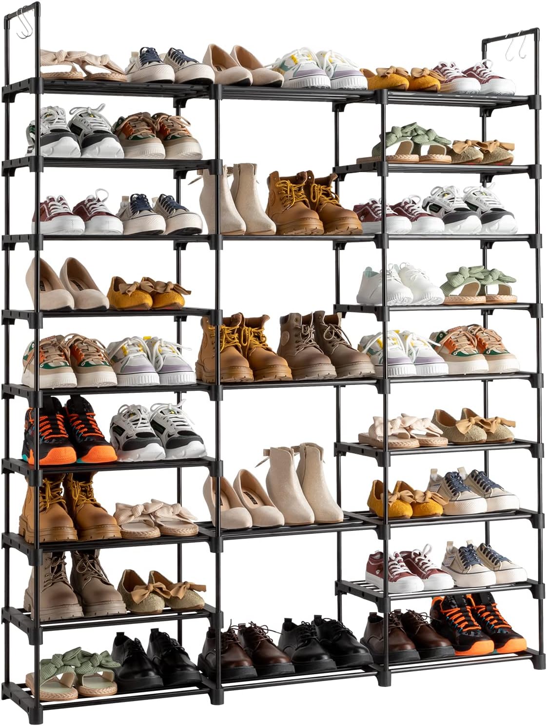 rewsdfg 9 Tiers Shoe Rack for Closet Entryway Free Standing Racks Shelf ...