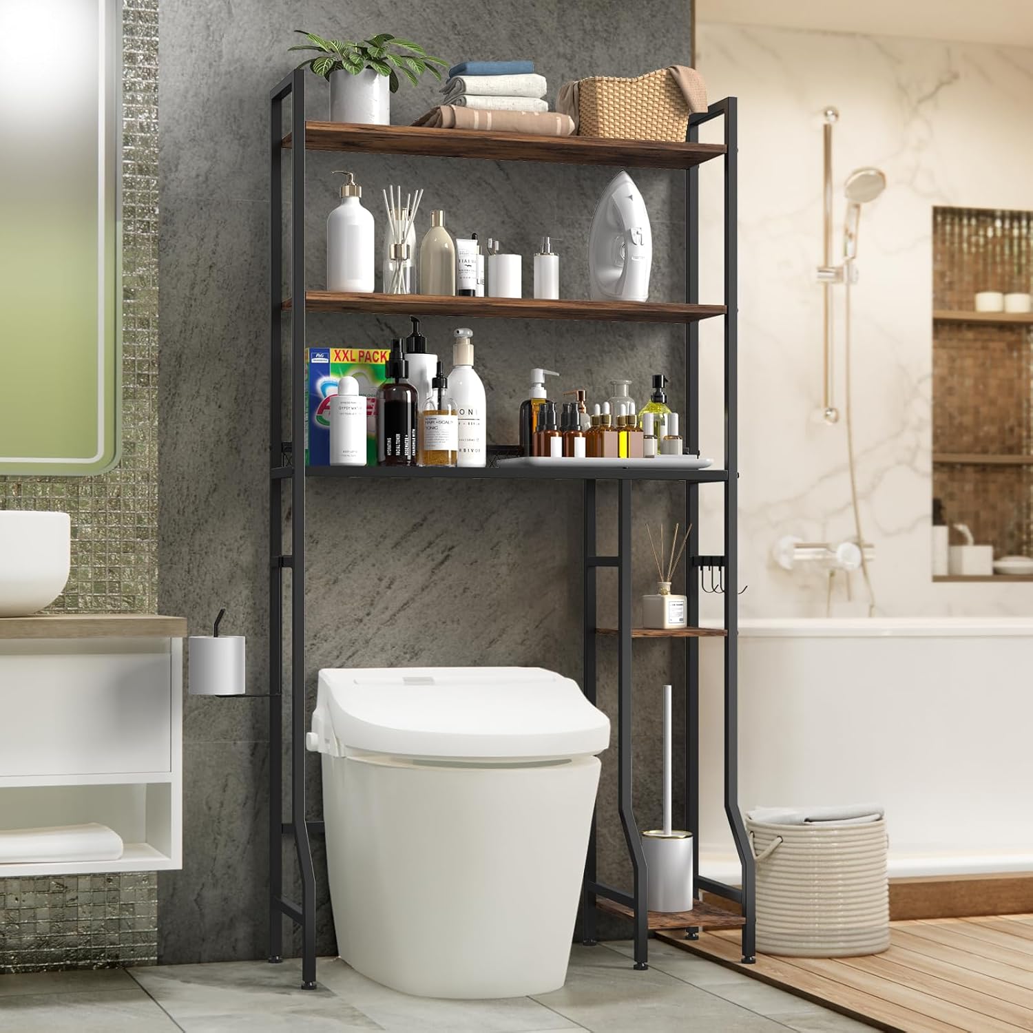 rfdxcui Over-The-Toilet Storage Rack Bathroom Organizer Shelf Over ...