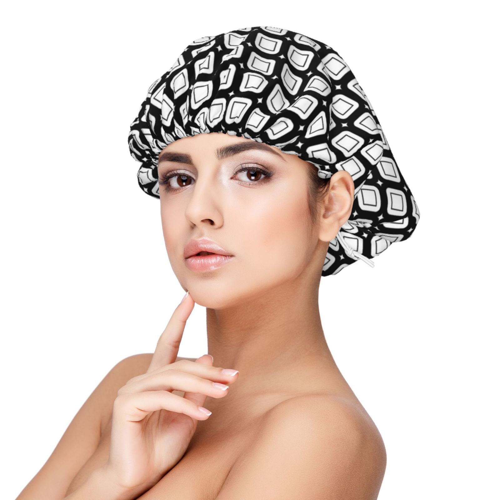 rhombuses Geometry pattern Silk Bonnet for Sleeping Women Men ...