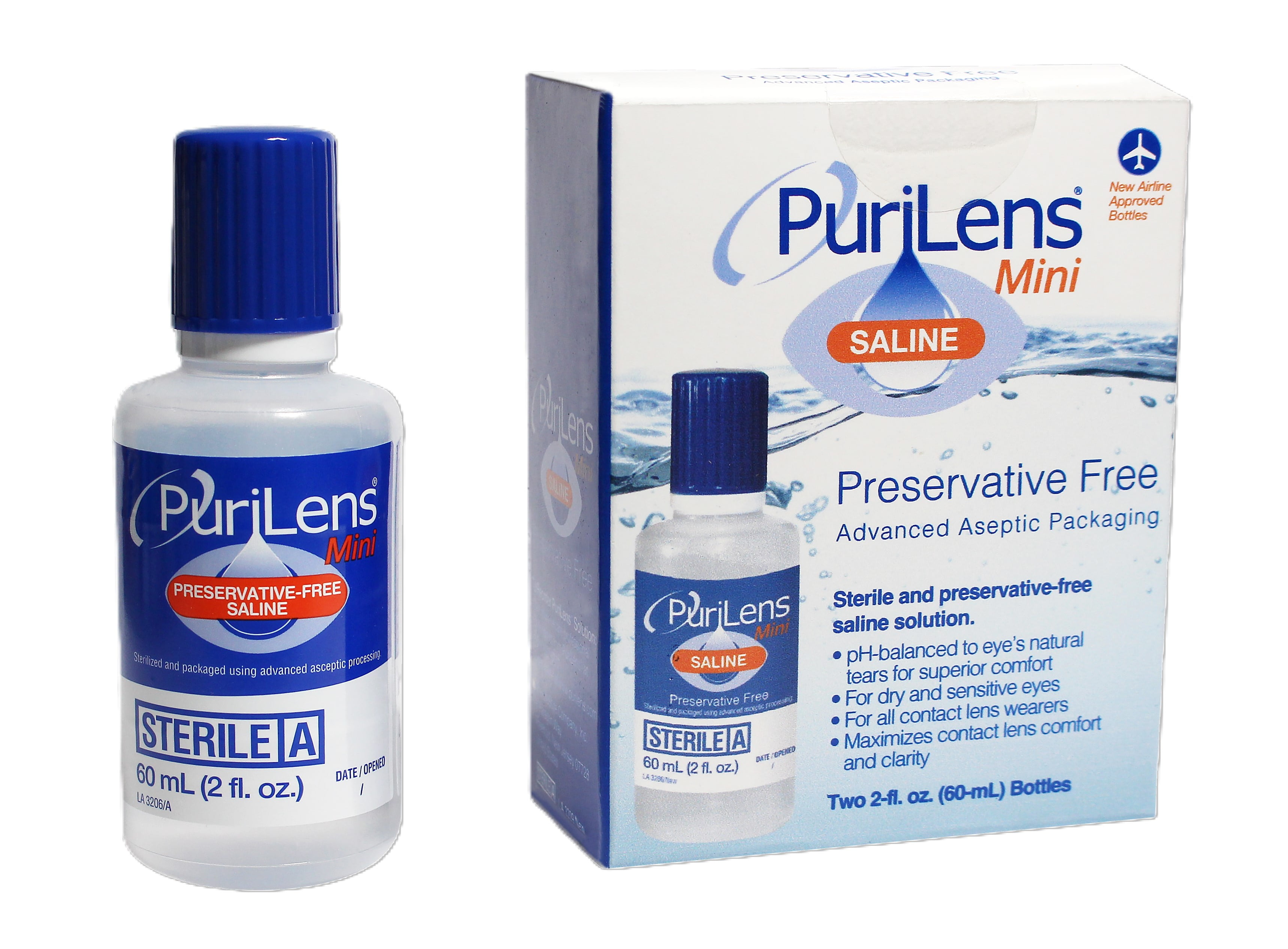 PuriLens Preservative Free Saline 2 Pack 2 oz. Bottles - Walmart.com