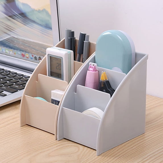 riaocot Desk Organizer Anti-slip Versatile 3 Compartments Makeup Brush ...