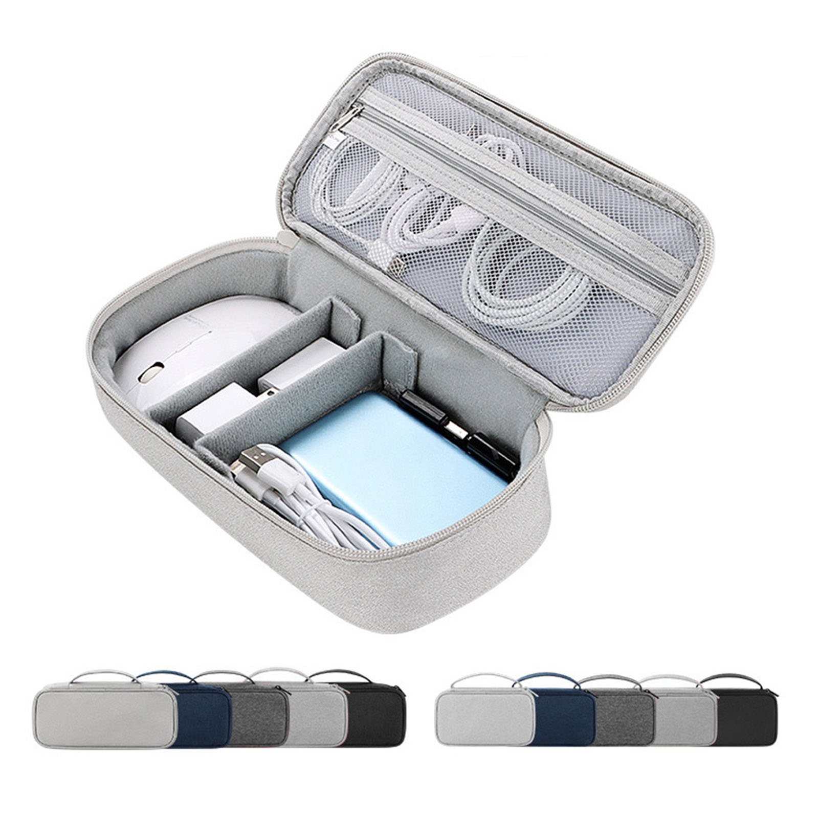 riaocot Digital Storage Bag Zipper Closure Mesh Interlayer Detachable ...