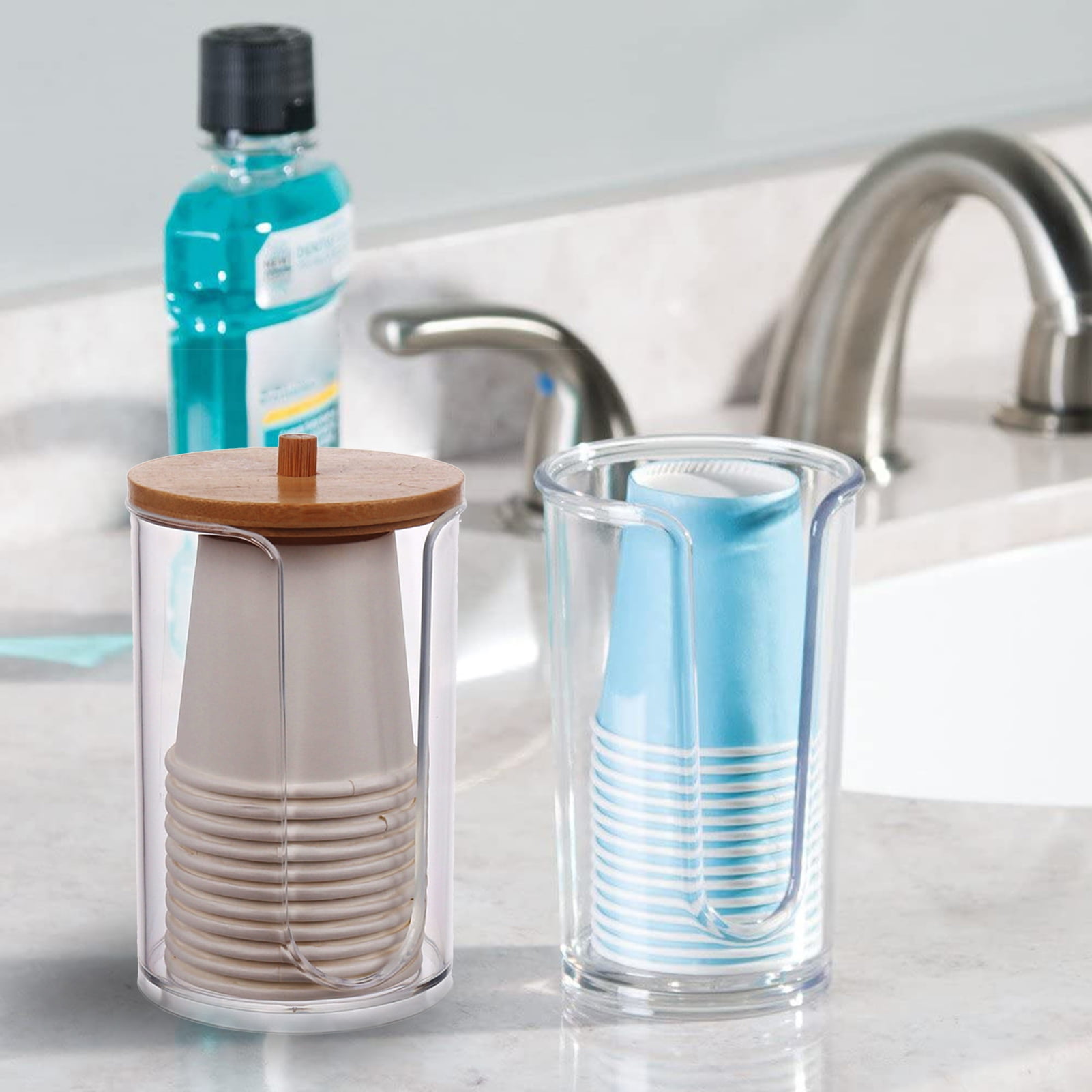 riaocot Disposable Paper Cup Box Multi-purpose Dust-proof Transparent ...