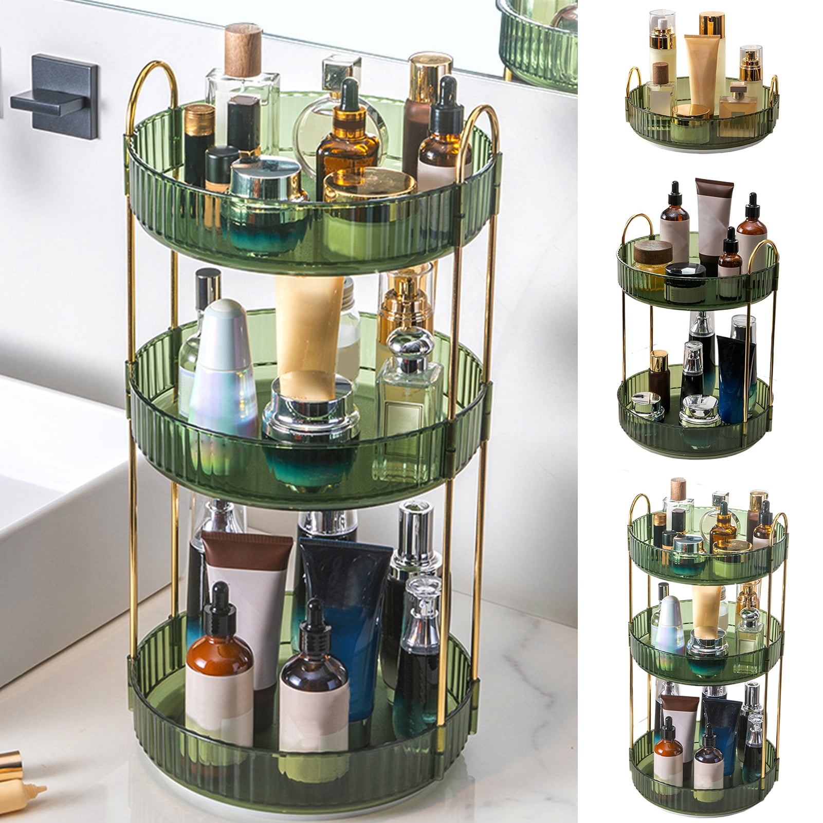 riaocot Makeup Storage Shelf High-Capacity Multi-layered Stable Base ...