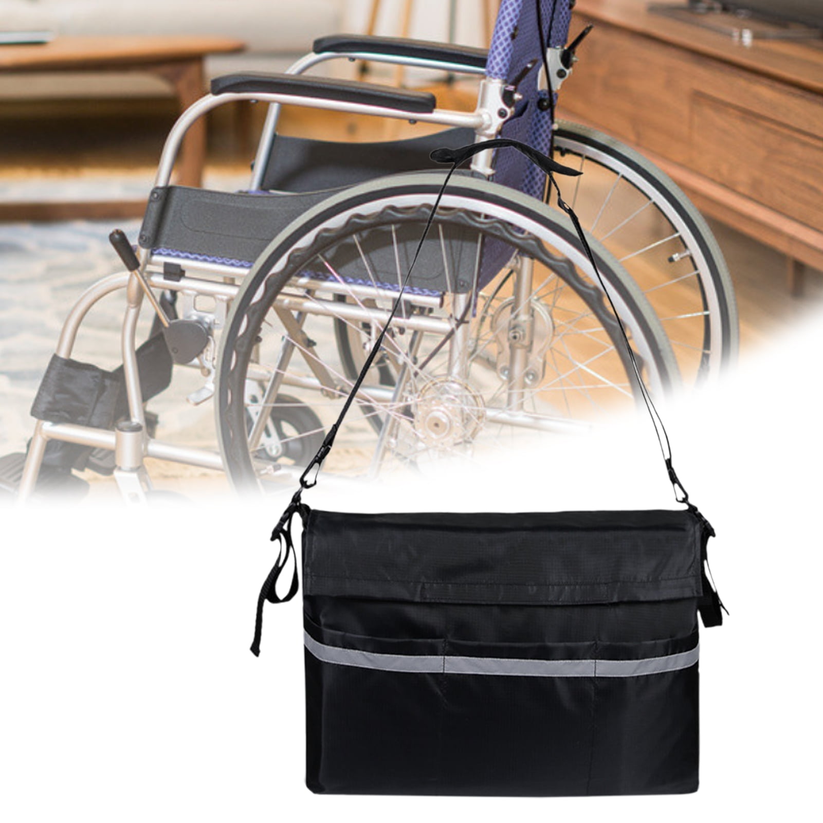 riaocot Multi-pocket Wheelchair Storage Pouch Shoulder Hanging Bag with ...