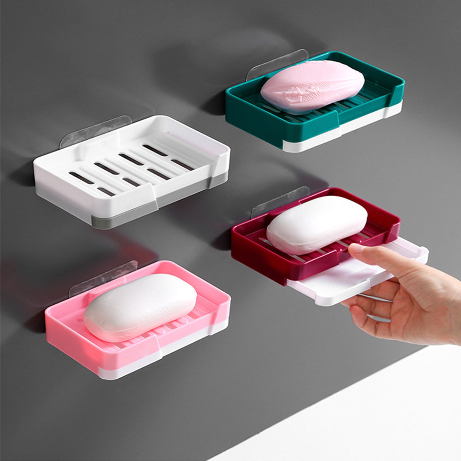 riaocot Soap Box Punch Free Good Load Capacity Plastic Soap Holder with ...