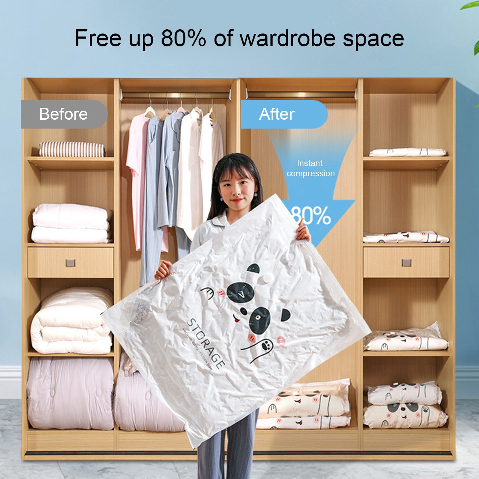 riaocot Vacuum Storage Bag Dustproof Moisture-proof Space-saving ...