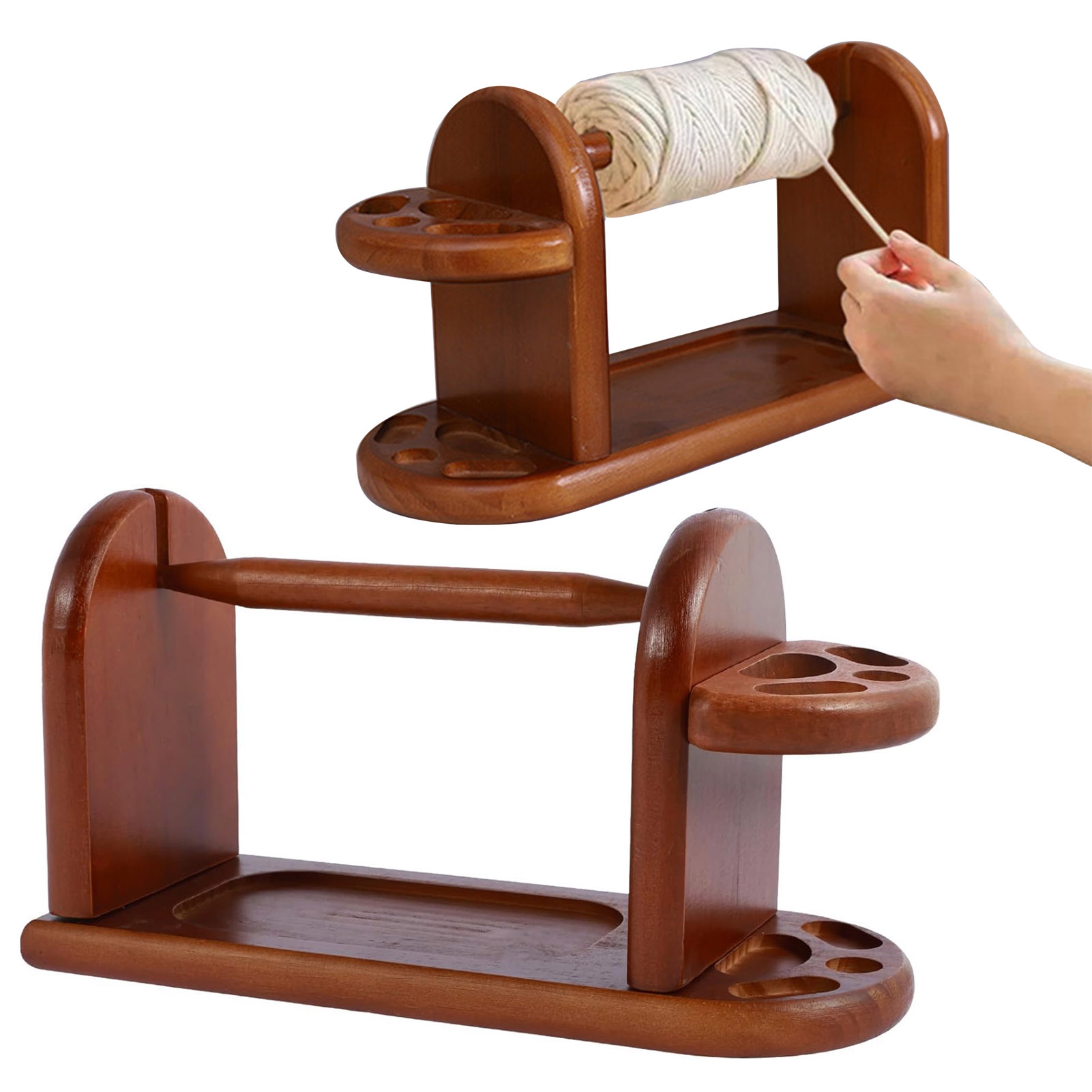 riaocot Wooden Yarn Holder for Knitting And Crocheting Wool Creel Frame ...