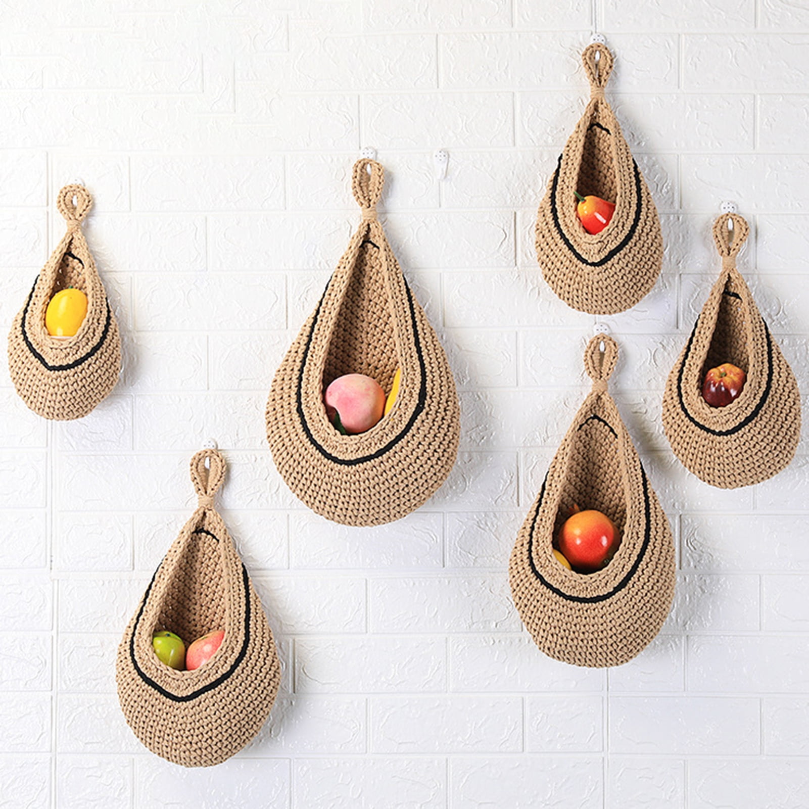 riaocot Woven Hanging Wall Basket Rustic Boho Style Handmade Large Jute ...
