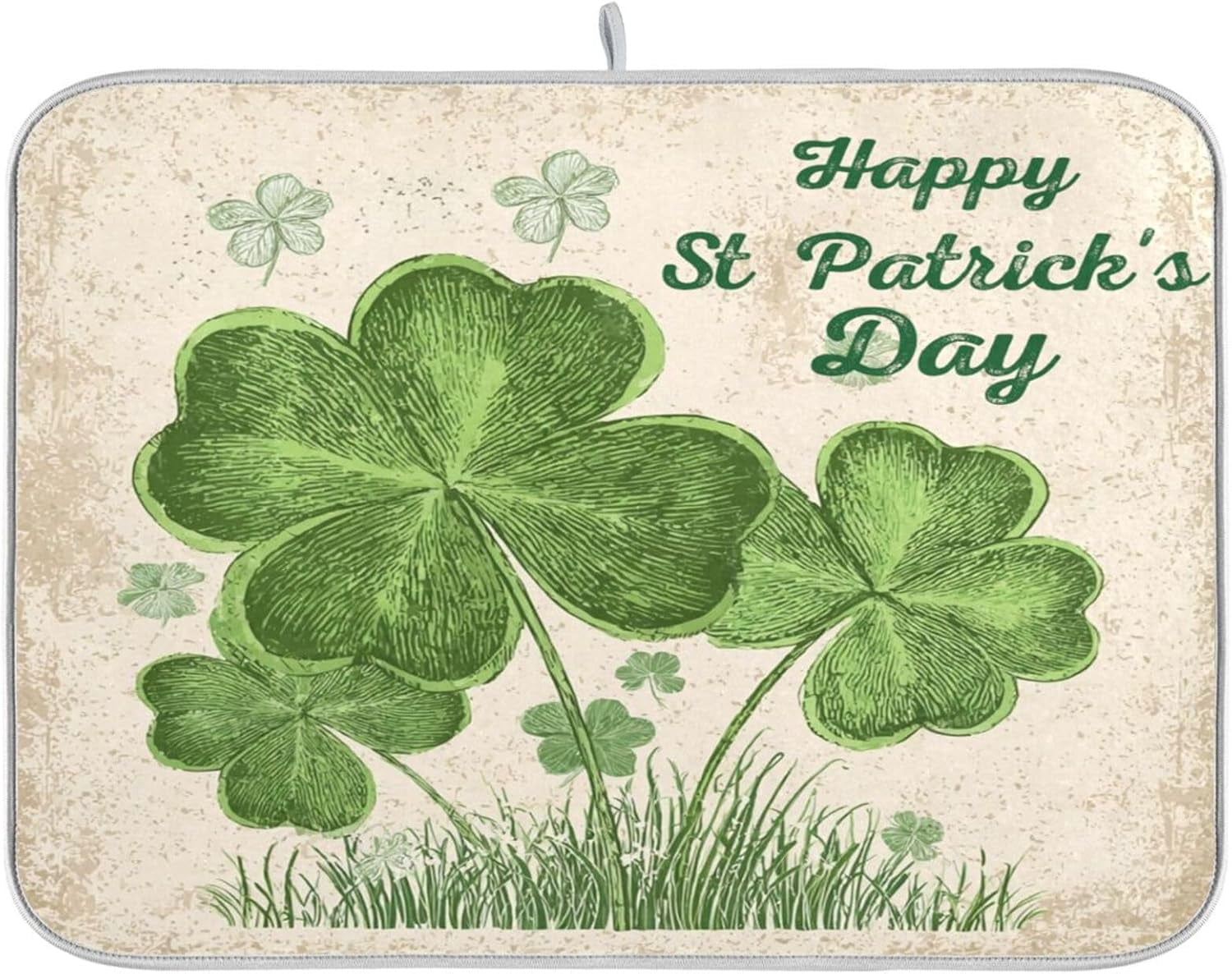 riloi Clover Leaf Patrick Dish Drying Mat Kitchen Counter Mat Draining ...