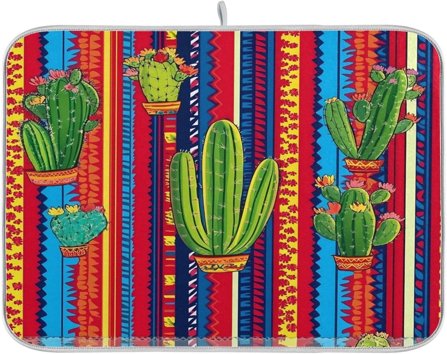 riloi Mexican Striped Style and Cactus Kitchen Dish Drying Mats ...