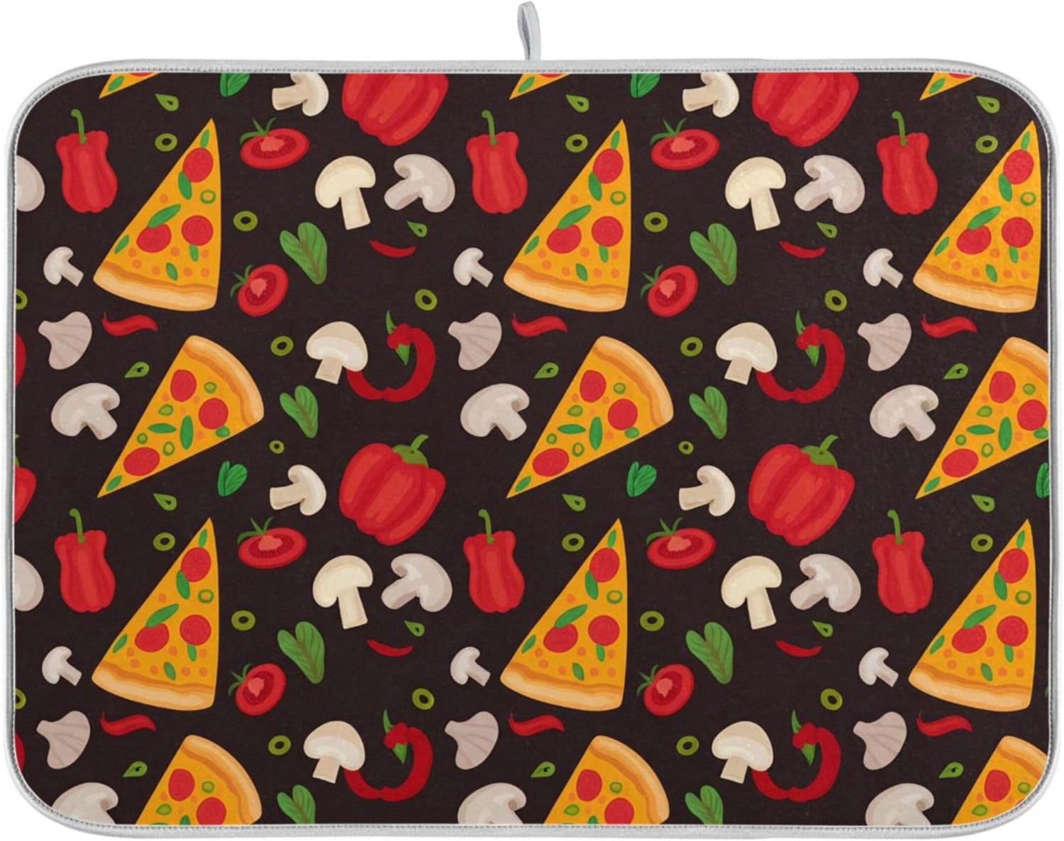 riloi Pizza Slices Dish Drying Mat Decor for Kitchen Counter, Absorbent ...