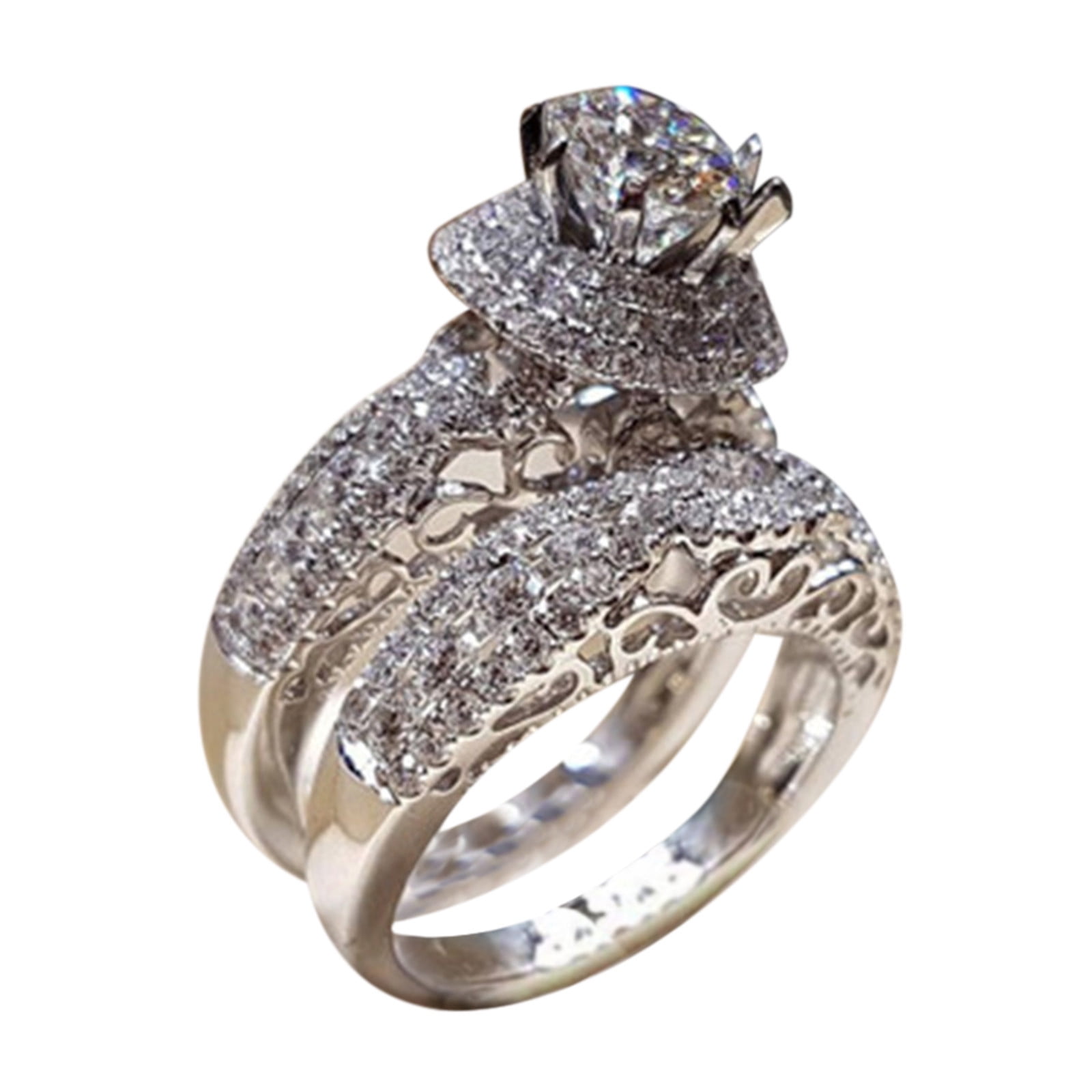 rings for teen girls silver eternity engagement men and women statement ...