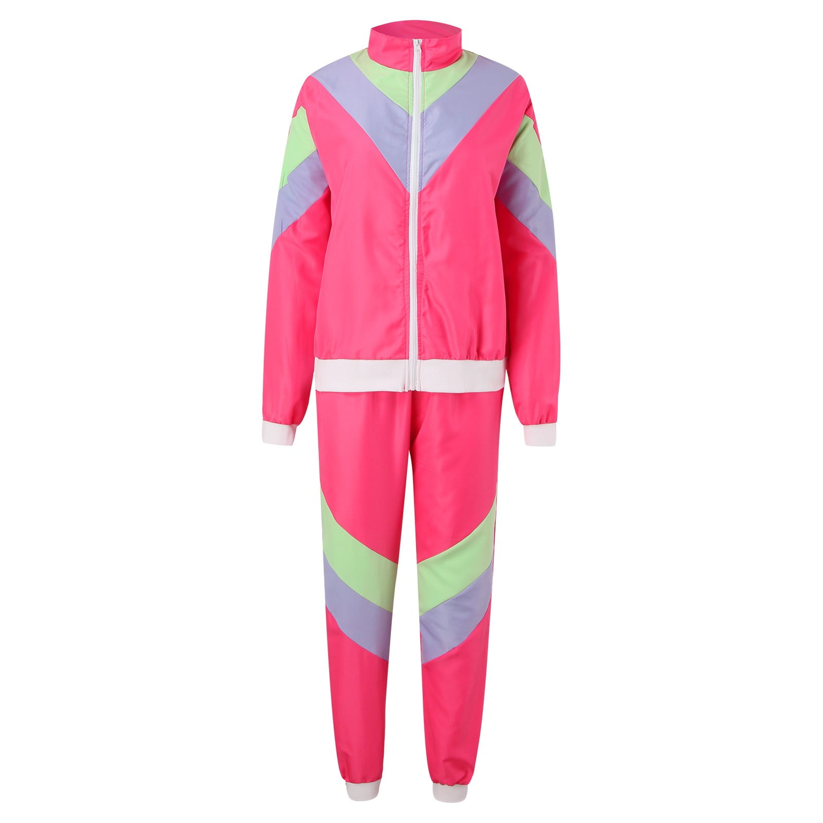 Rinsvye Adult 80s Tracksuit Retro Hop Windbreaker Disco Tracksuit Sets