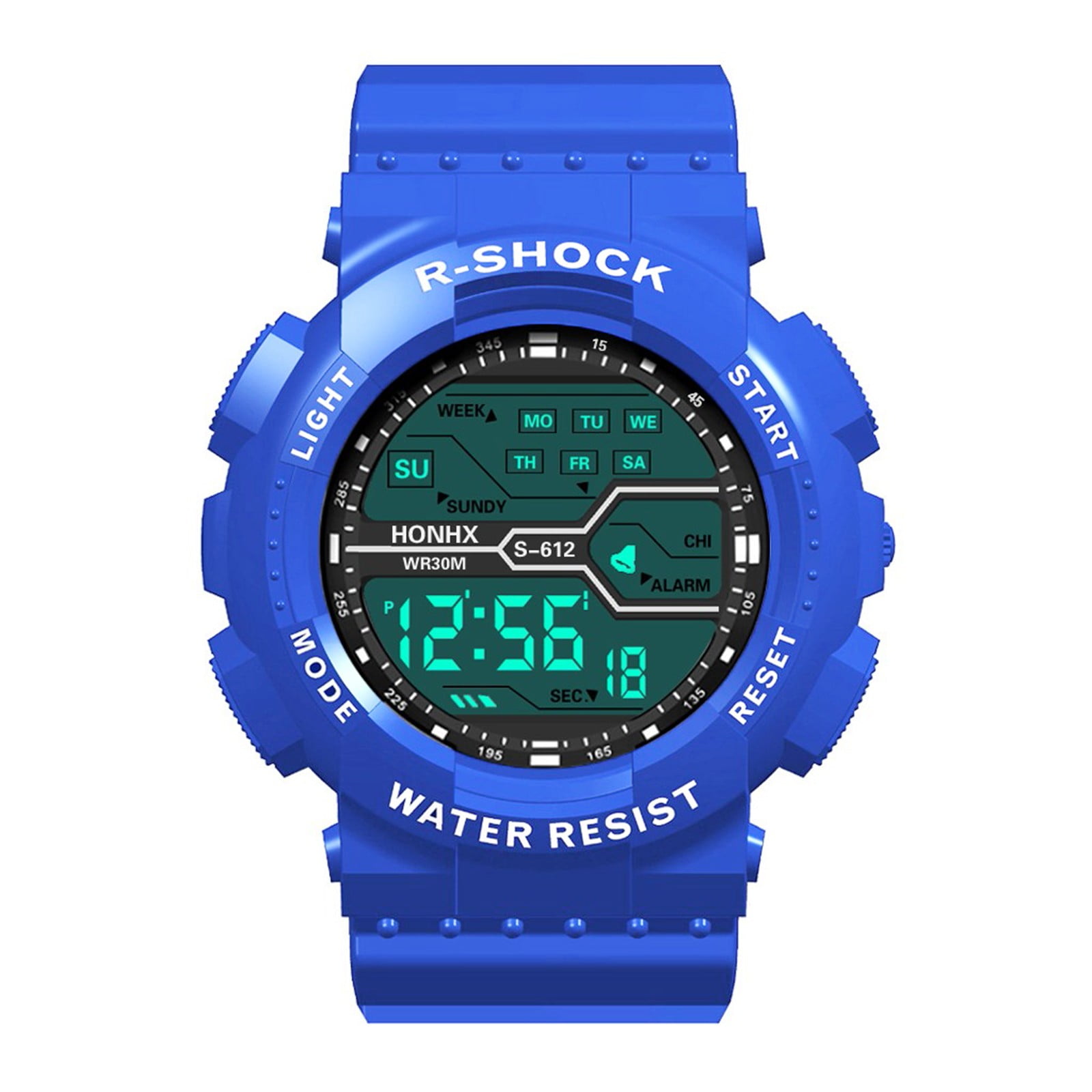 rinsvye Fashion Waterproof Men's Boy LCD Digital Stopwatch Date Rubber ...