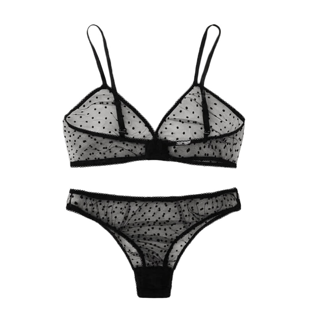 Rinsvye New Women Lingerie Underwire Bra Panty Thong Underwear Set