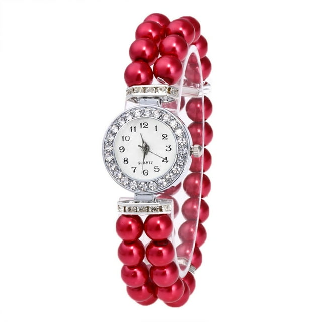 rinsvye Watch Watch Quartz Women Wrist Pearl Strap String Casual Women ...