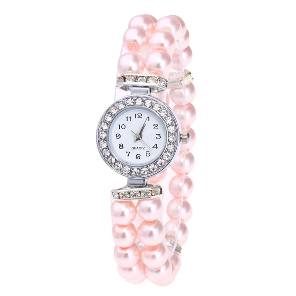rinsvye Watch Watch Quartz Women Wrist Pearl Strap String Casual Women ...