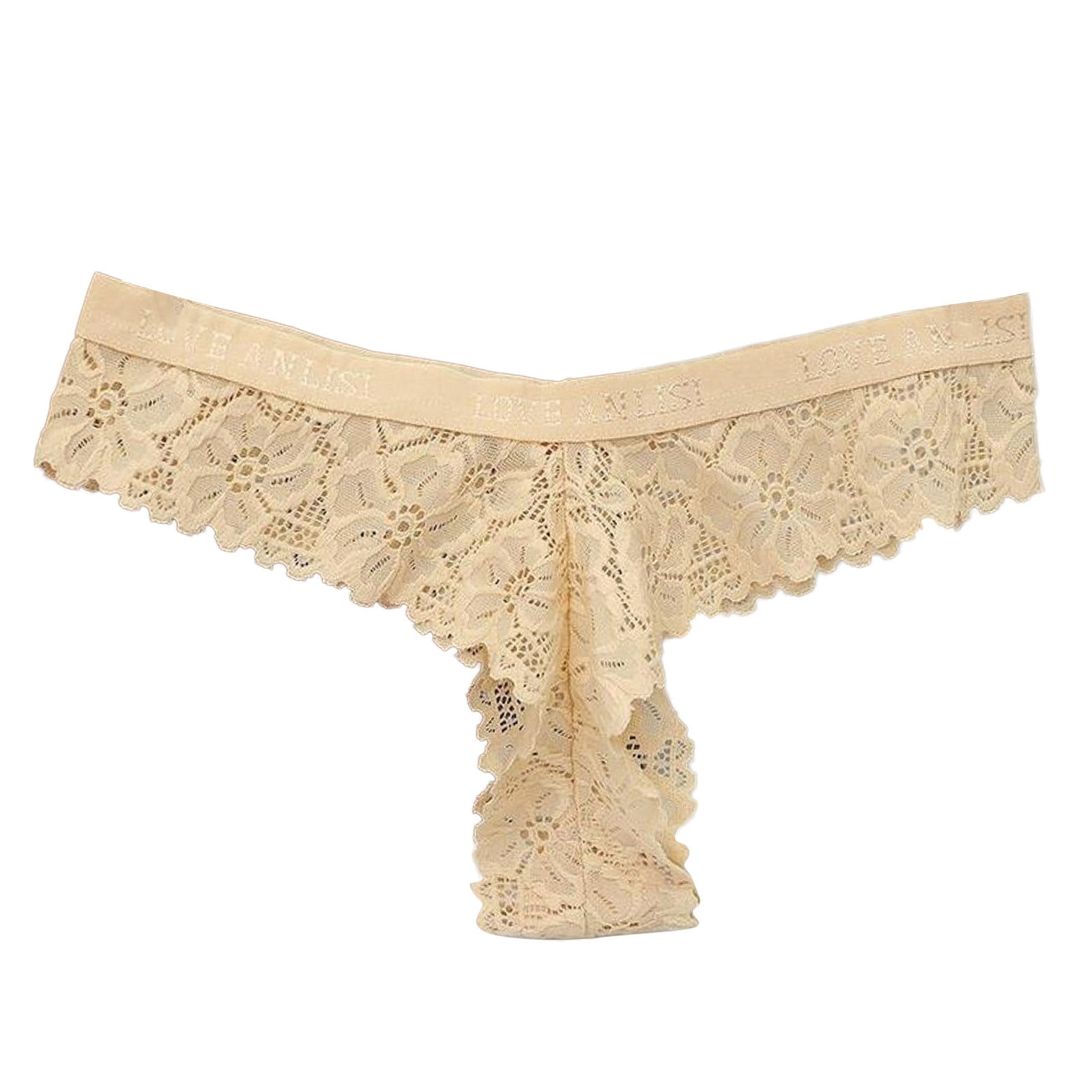 Rinsvye Women Stretch G String Panty Lace Trim 5 Colors Comfy Underwear