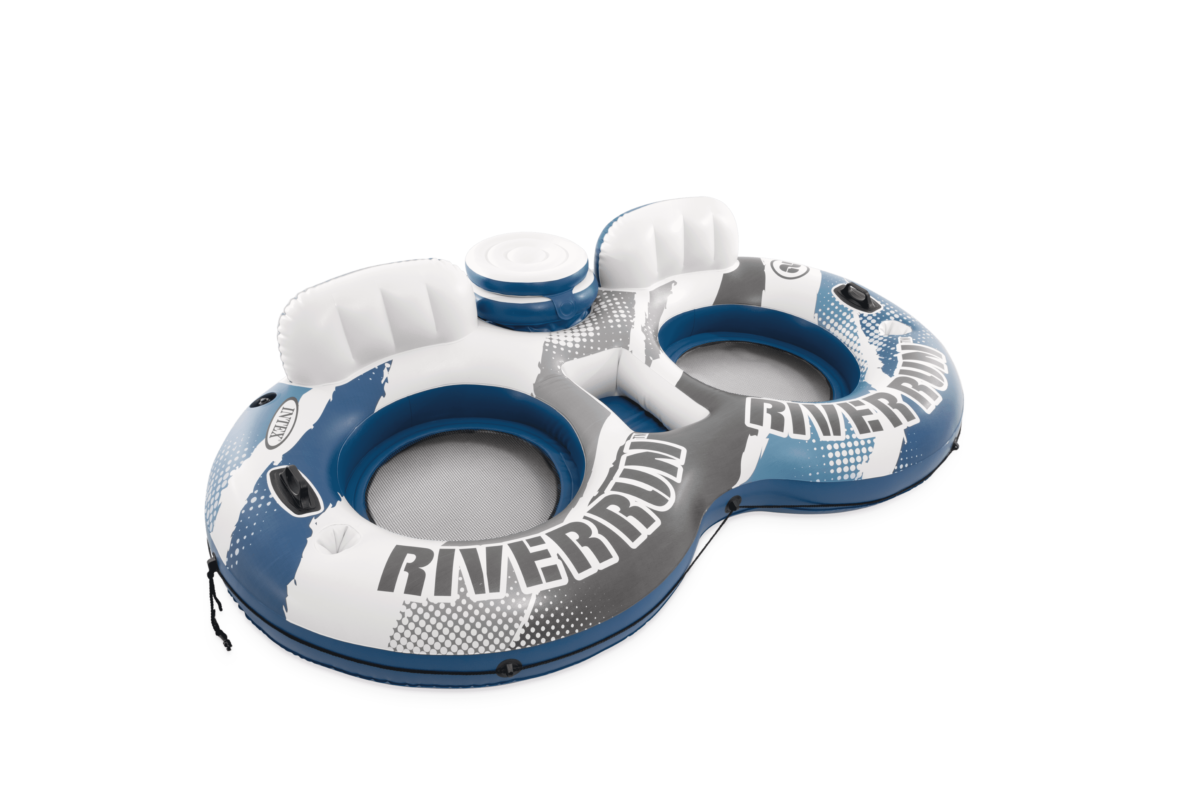 river run 2 - 2 person inflatable floating water tube with cooler and ...