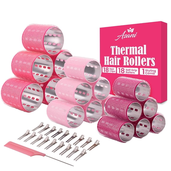 rmal Rollers for Hair - 37pc Set 18 Self-Grip with Clips and Styling ...