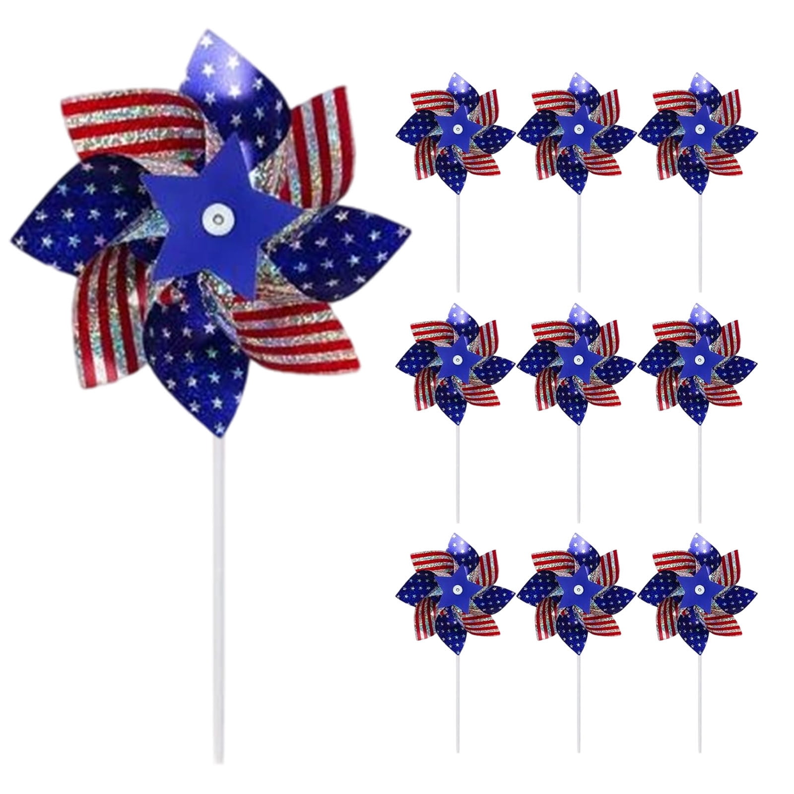 roadlitg 10 Pcs 4th of July Garden Wind Spinners Outdoor Yard Decor ...