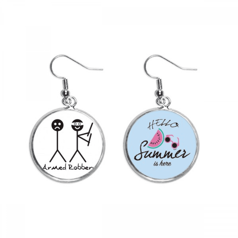 rob arm rob head art deco fashion earring drop summer watermelon ...