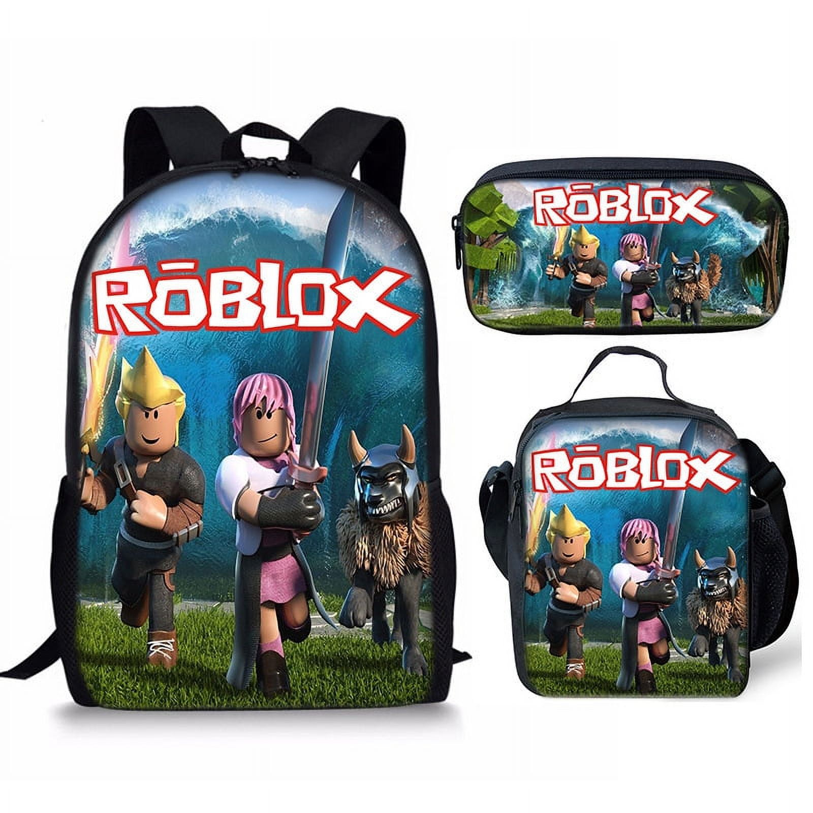 roblox Backpack | Gamer Black Rucksack | Green Creeper Zombie Skeleton ...