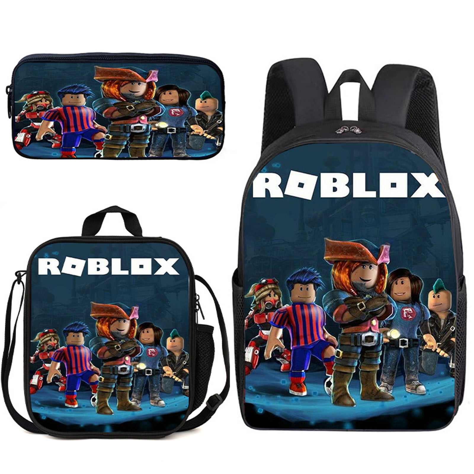 roblox Backpack | Gamer Black Rucksack | Green Creeper Zombie Skeleton ...