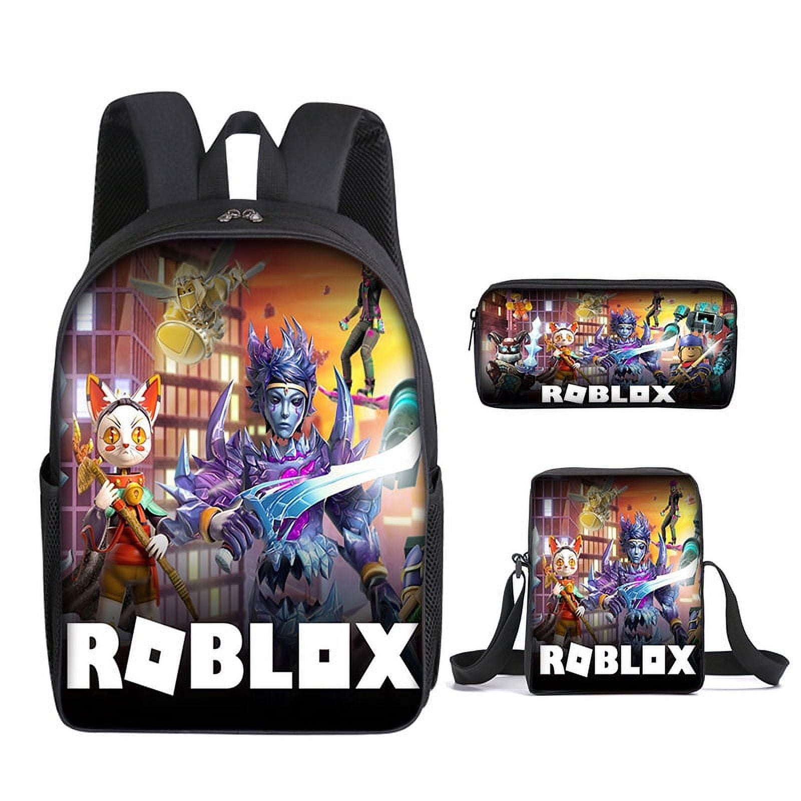 roblox Backpack | Gamer Black Rucksack | Green Creeper Zombie Skeleton ...