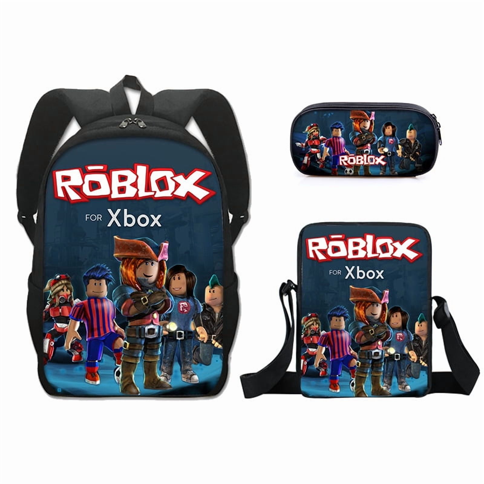 roblox Backpack | Gamer Black Rucksack | Green Creeper Zombie Skeleton ...