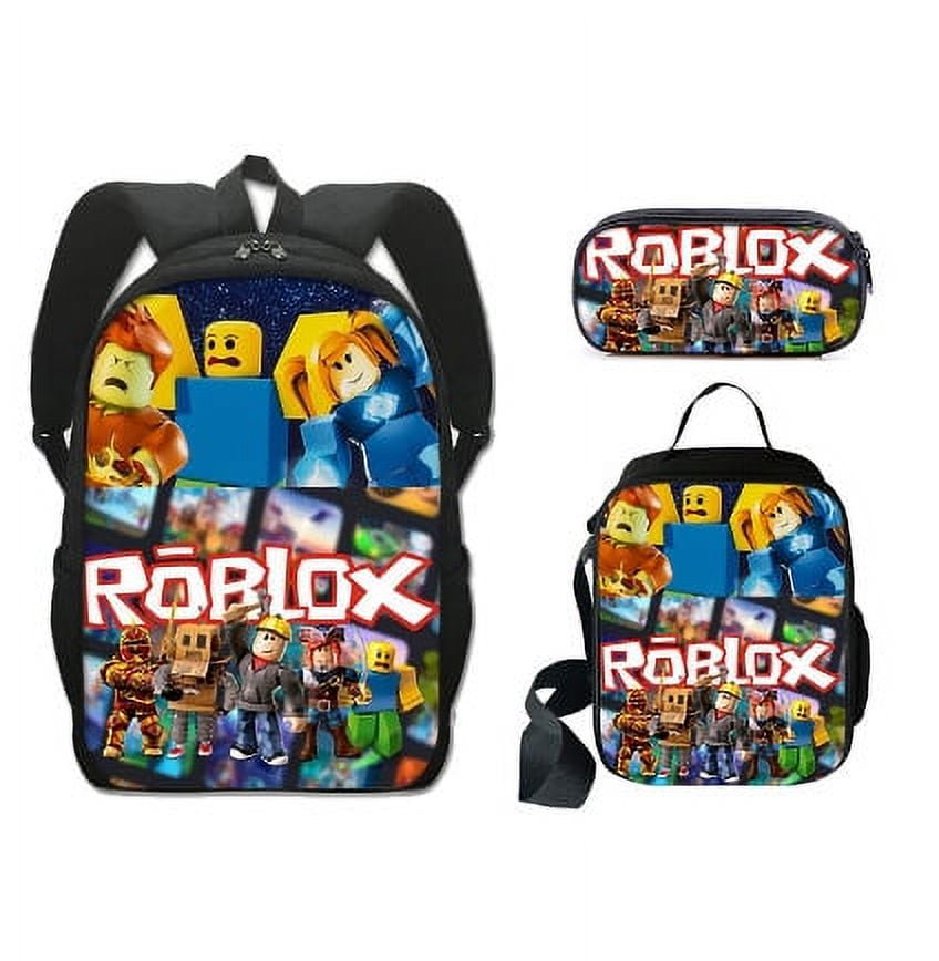roblox Backpack | Gamer Black Rucksack | Green Creeper Zombie Skeleton ...