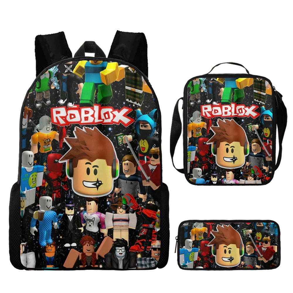 roblox Backpack | Gamer Black Rucksack | Green Creeper Zombie Skeleton ...