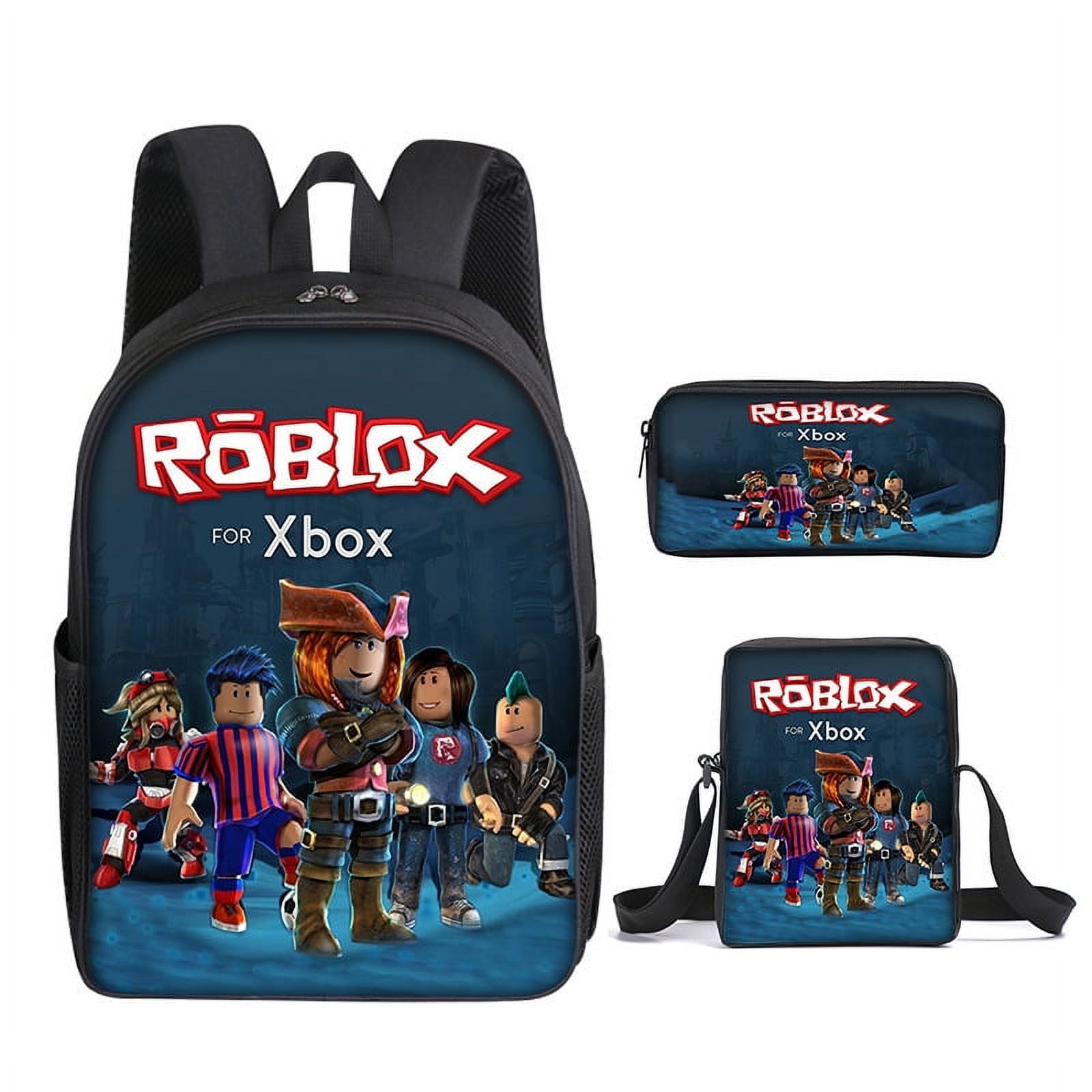 roblox Backpack | Gamer Black Rucksack | Green Creeper Zombie Skeleton ...