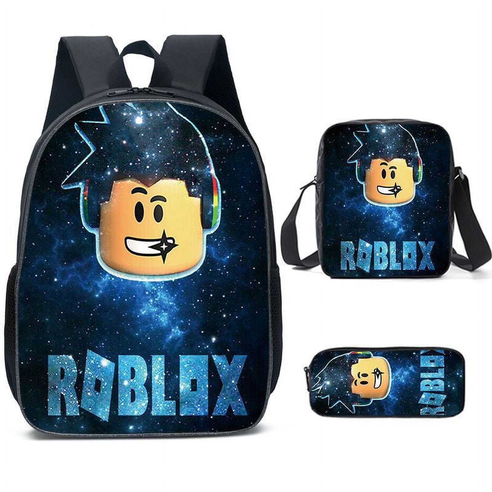 roblox Backpack | Gamer Black Rucksack | Green Creeper Zombie Skeleton ...