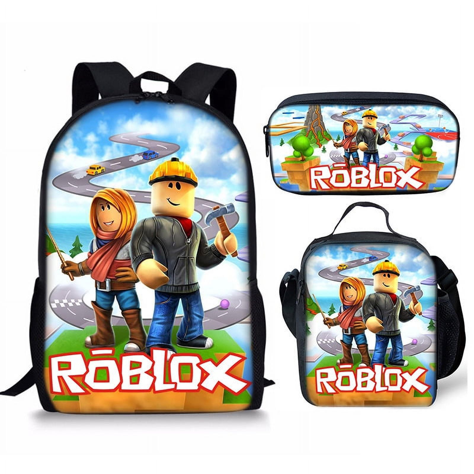 roblox Backpack | Gamer Black Rucksack | Green Creeper Zombie Skeleton ...