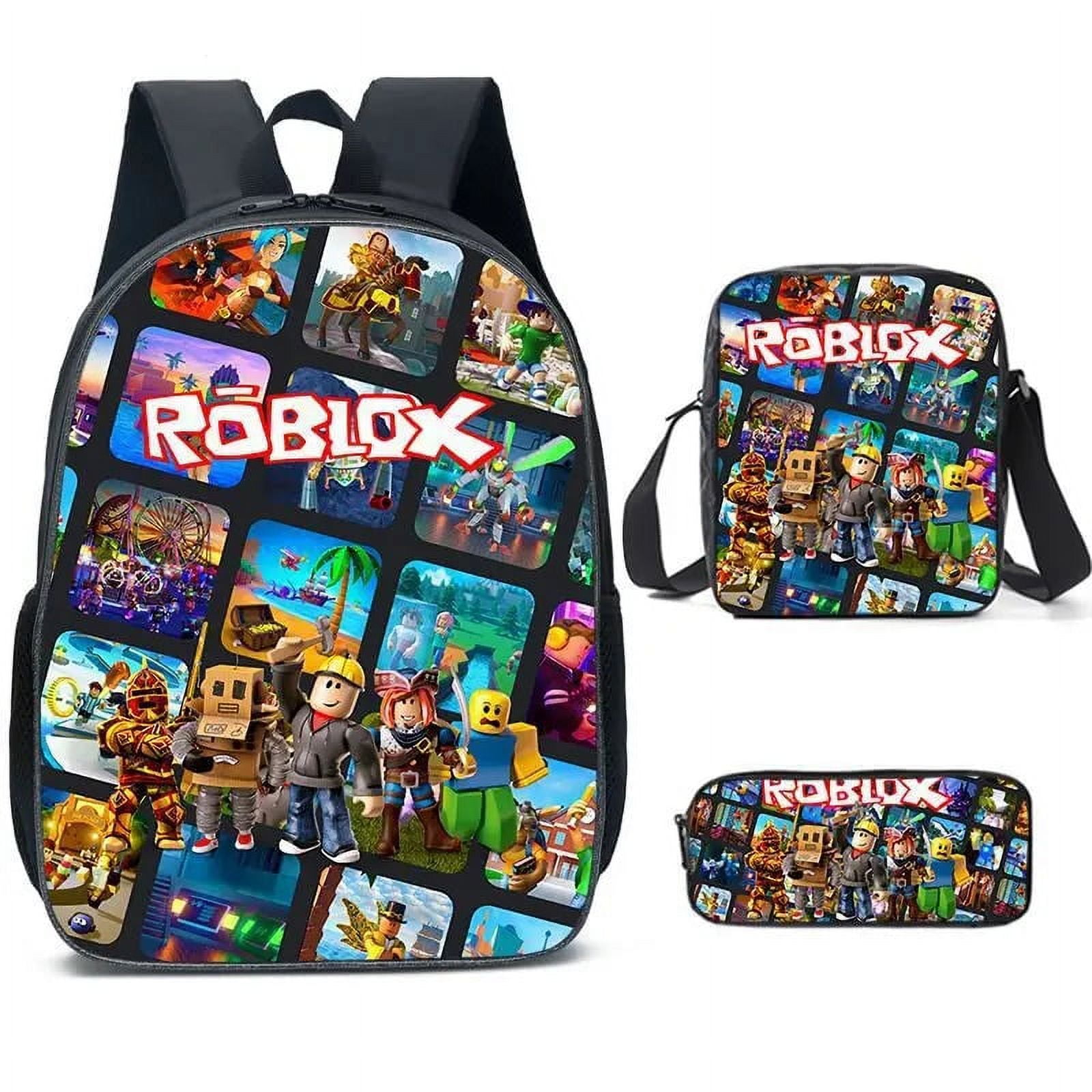 roblox Backpack | Gamer Black Rucksack | Green Creeper Zombie Skeleton ...