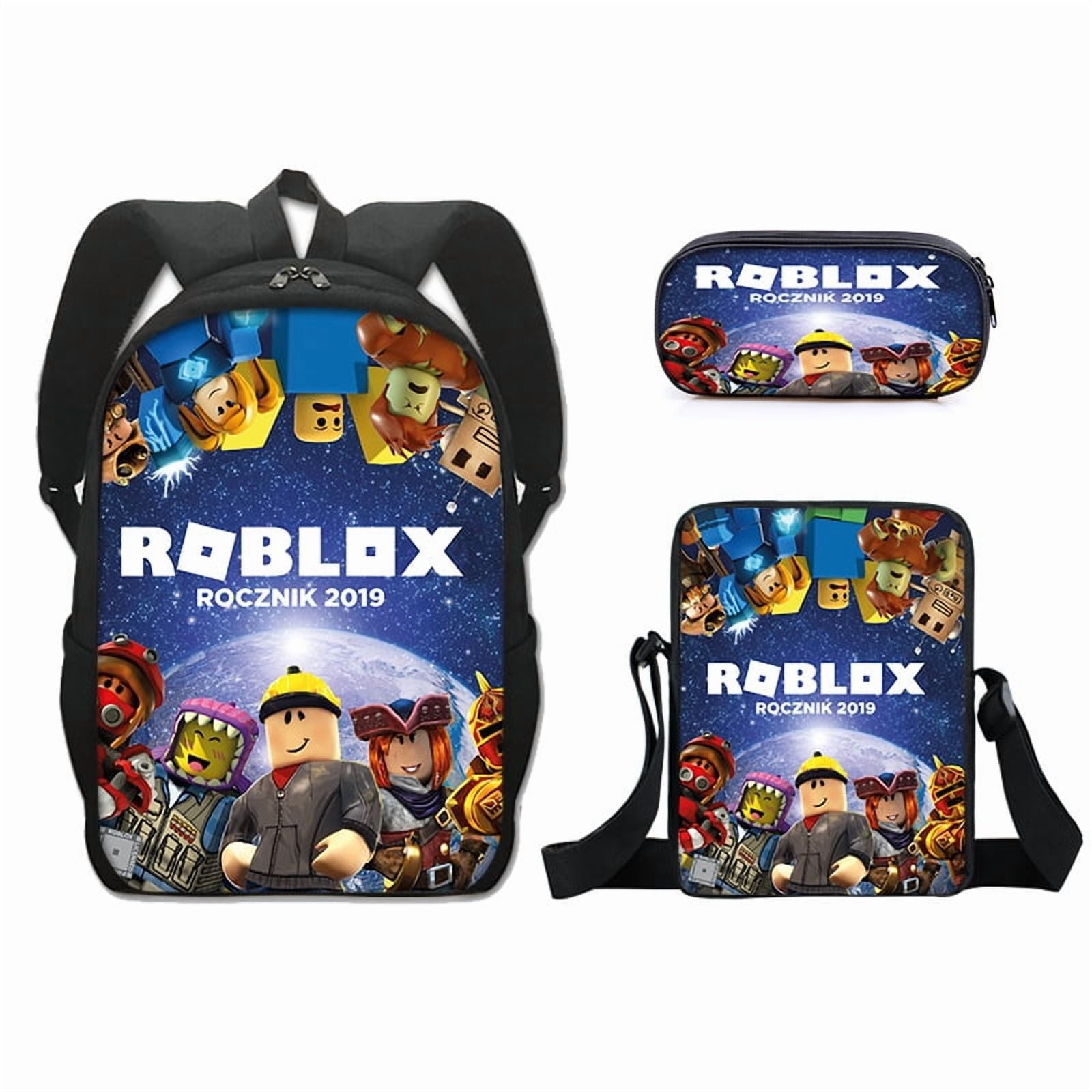 roblox Backpack | Gamer Black Rucksack | Green Creeper Zombie Skeleton ...