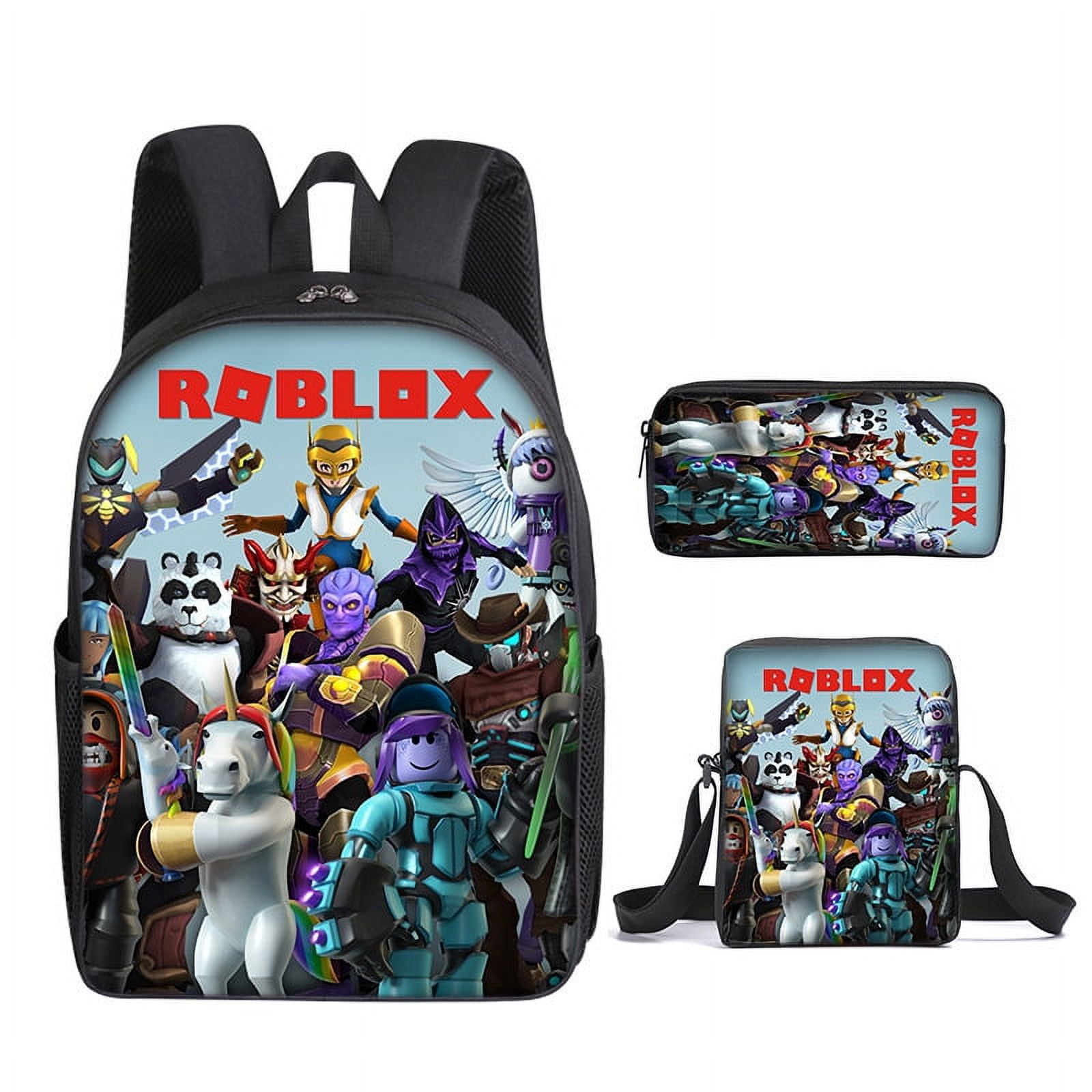 roblox Backpack | Gamer Black Rucksack | Green Creeper Zombie Skeleton ...