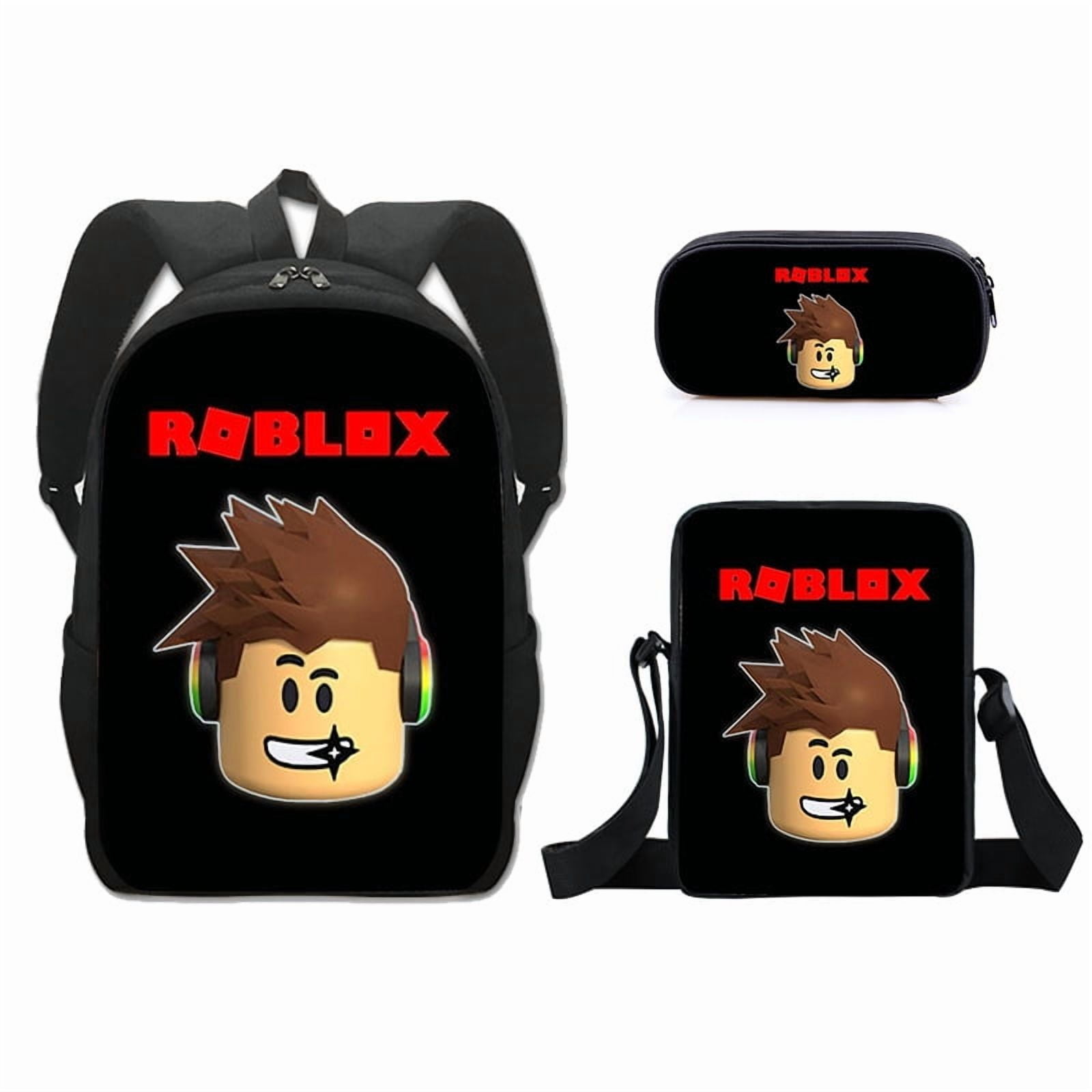 roblox Backpack | Gamer Black Rucksack | Green Creeper Zombie Skeleton ...